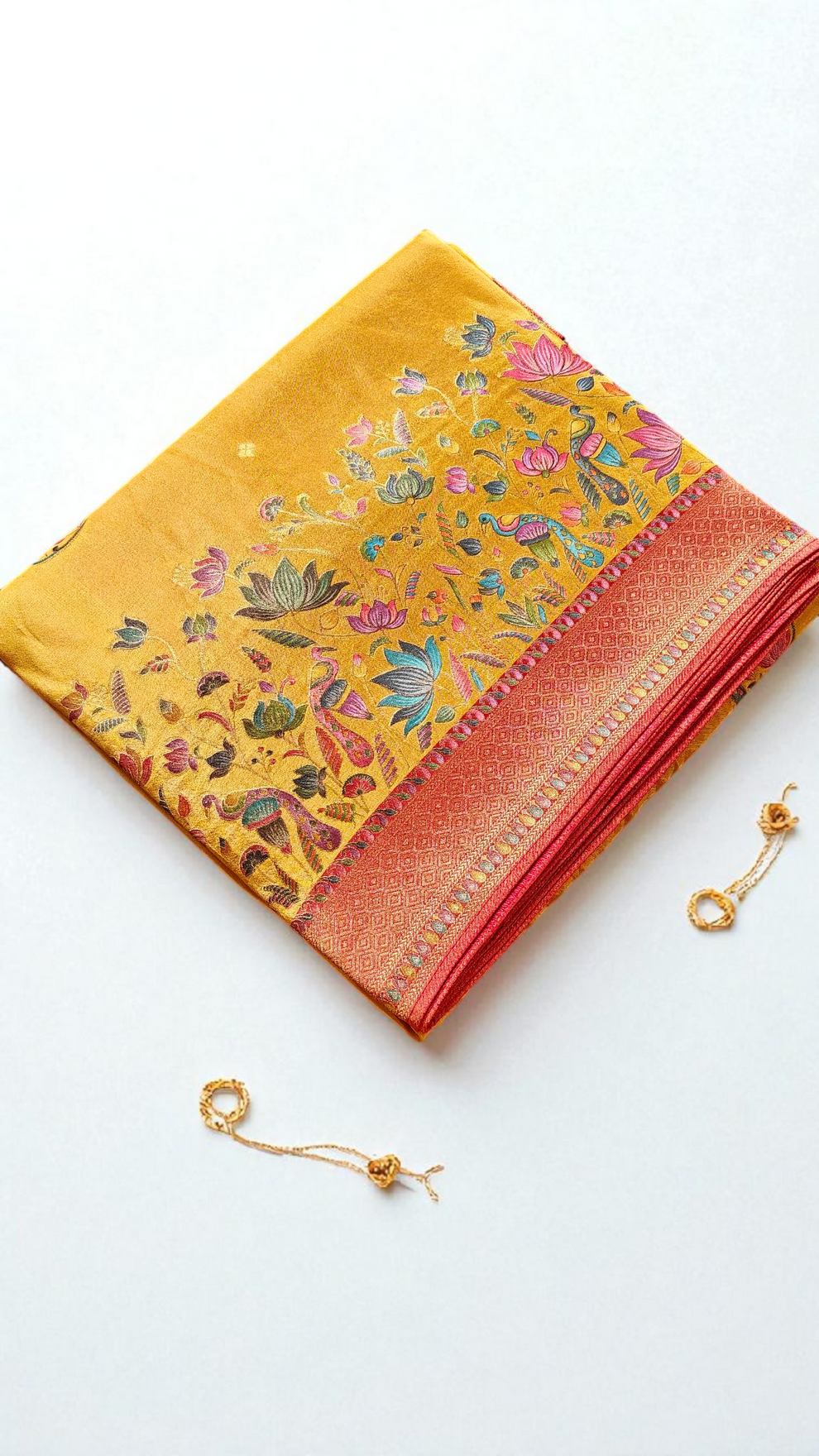 Golden Pure soft tissue silk – Rishas handloom story